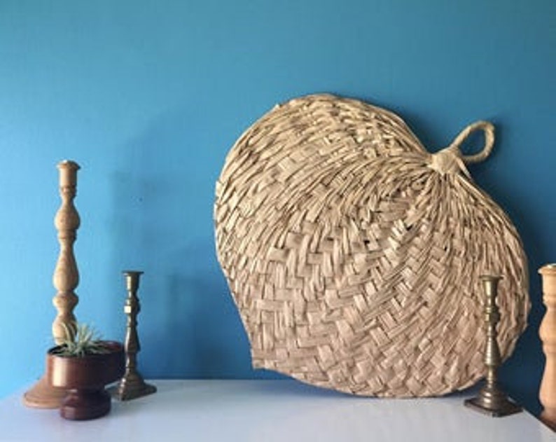 Set of 2 LARGE Raffia Fans - Great for Wall Art or Decor - 11"-12" Wide ...
