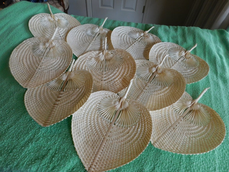 Wedding Bamboo Hand Fans, Beach Wedding Fans, Tropical Hand Fan Favors ...