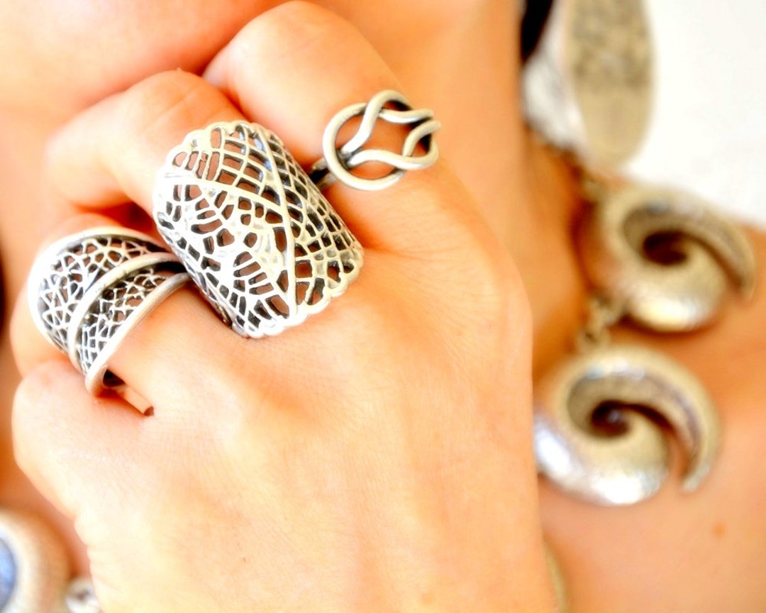 KNOT WRAP Knotted ring, Wire Filigree, Gypsy Bar, Camber nodal twist ...