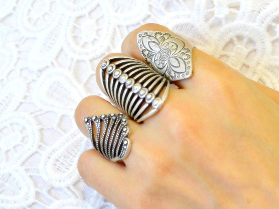 Filigree Lines Wide Modern Fashion Steampunk Pagan Retro, Knuckle ...