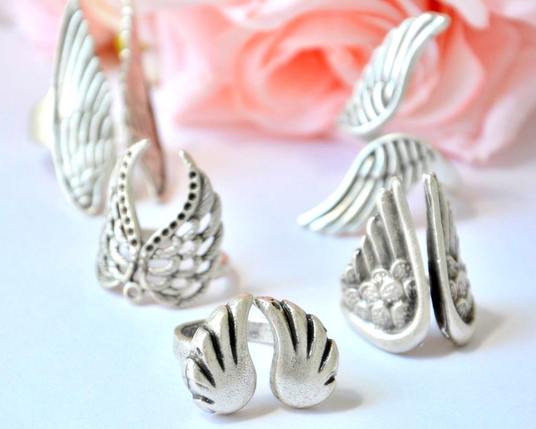 Angle Wings Ring, Gypsy Oxidized Silver Animal Rings Boho Ring ...
