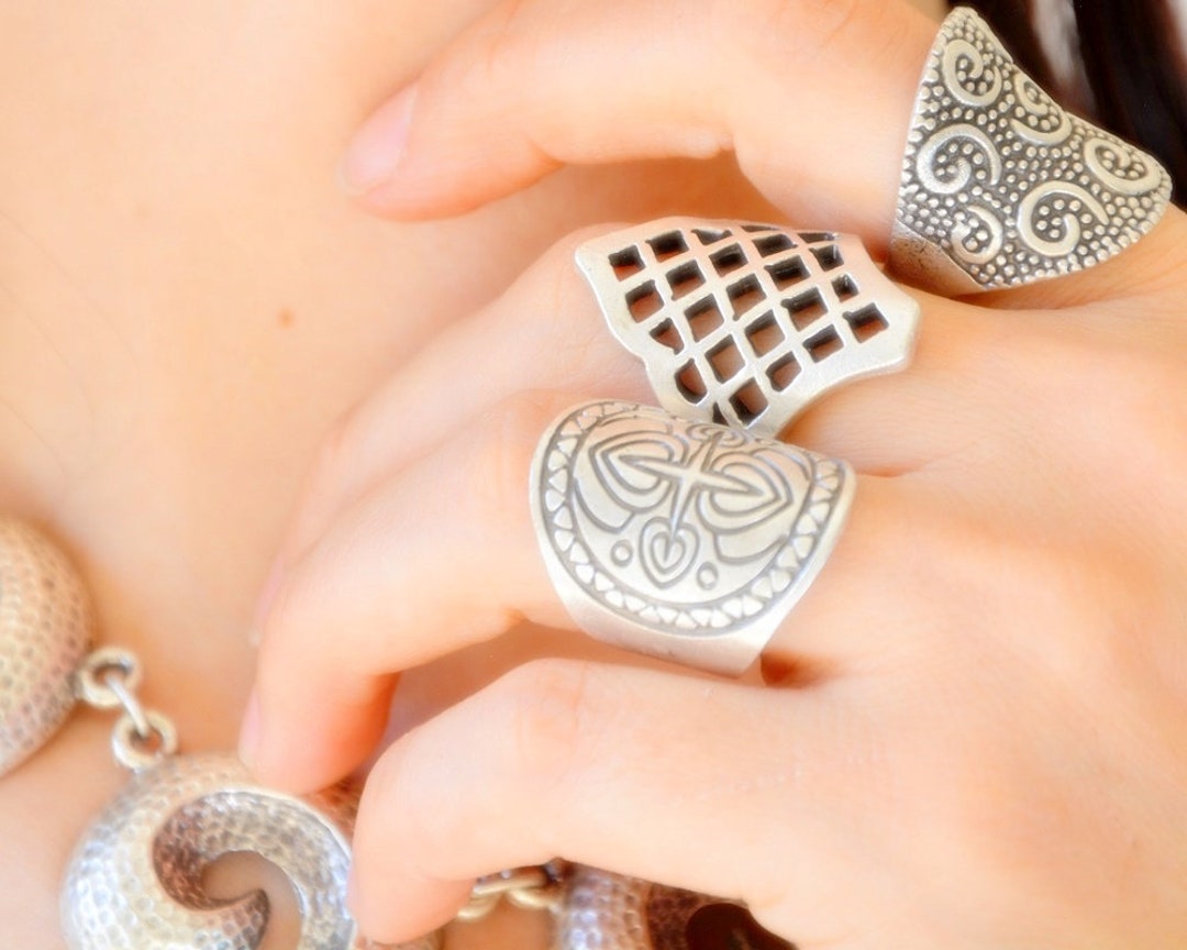 Mexican Ring Inca Chile Ring Maya Hieroglyphic Ring South - Etsy