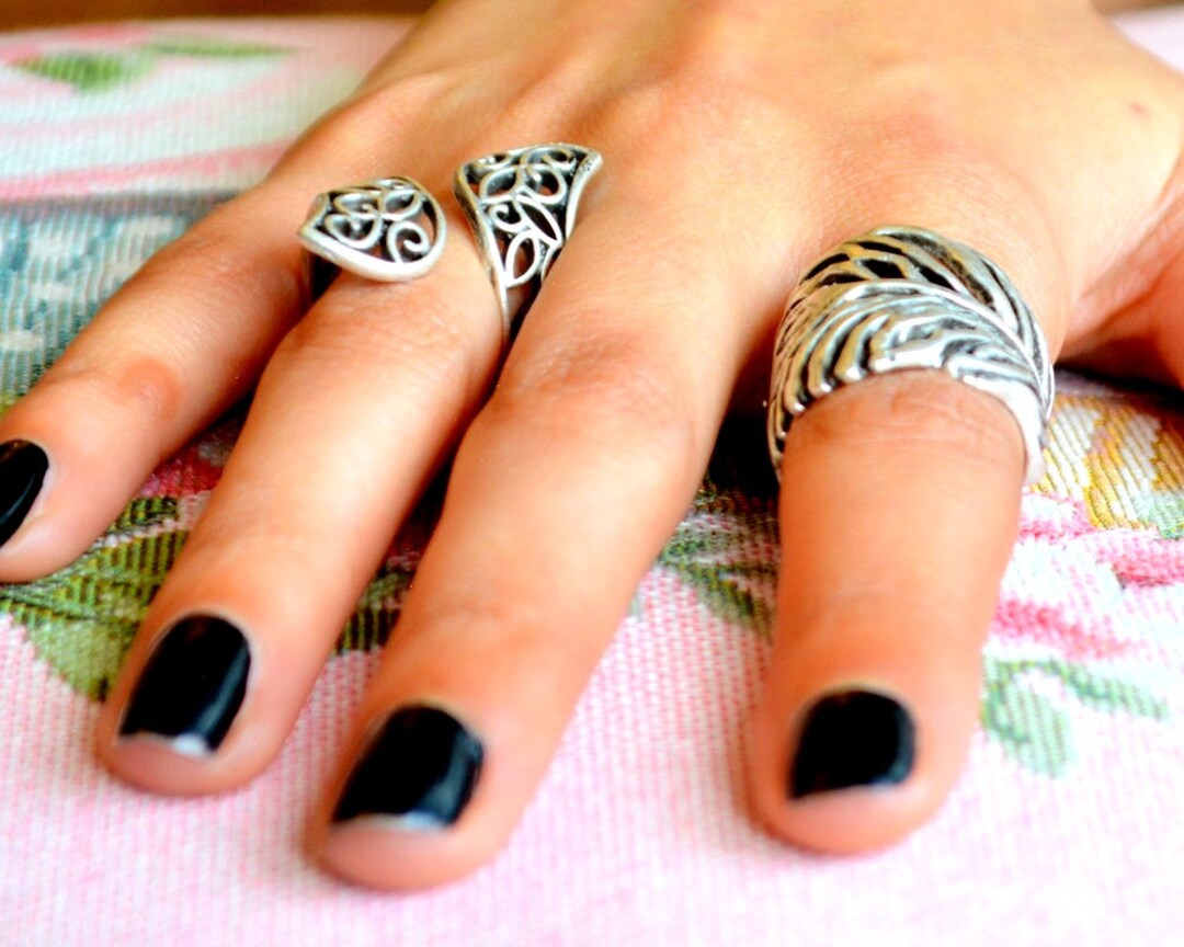 Silver Lace Wrap Wing Filigree Feather Adjustable Ring, Any Finger ...