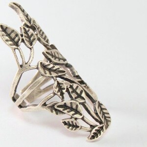 Tree Leaf Ring, Rose Flower Ring, Nature Wrap Ring, Wide Bar Ring ...