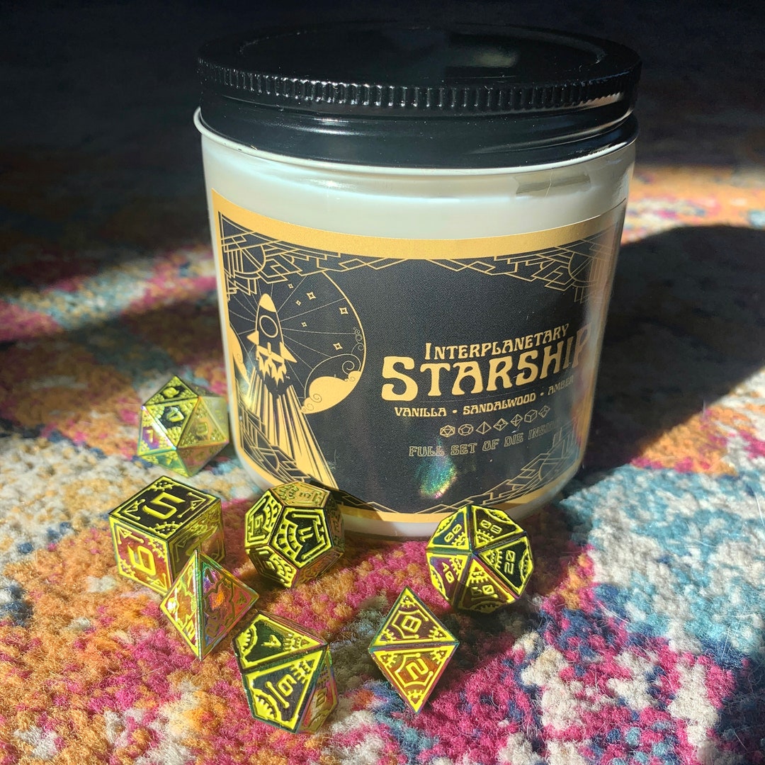 Interplanetary Starship Sci-fi Candle With FULL SET Embedded of Metal ...