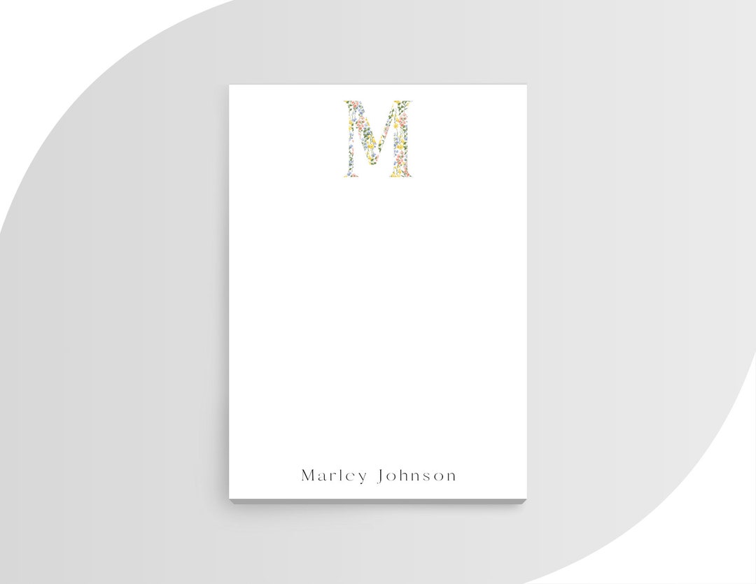 Personalized Notepad | Personalized Stationary | Initial Stationary ...