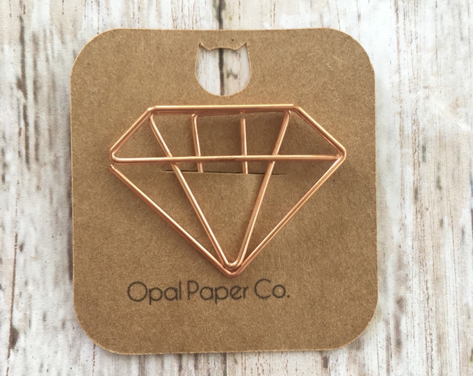 Rose Gold Diamond Paper Clip - Etsy