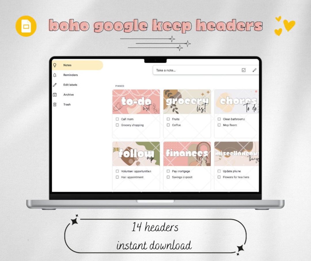 Google Keep Image Headers - Boho Headers - Boho Google Keep Image ...