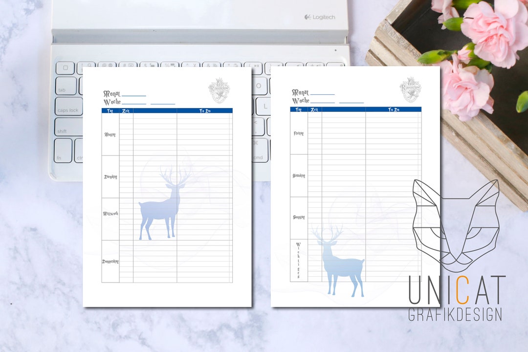 Weekly Overview Ring Binder Calendar Pocket HP Style - Etsy