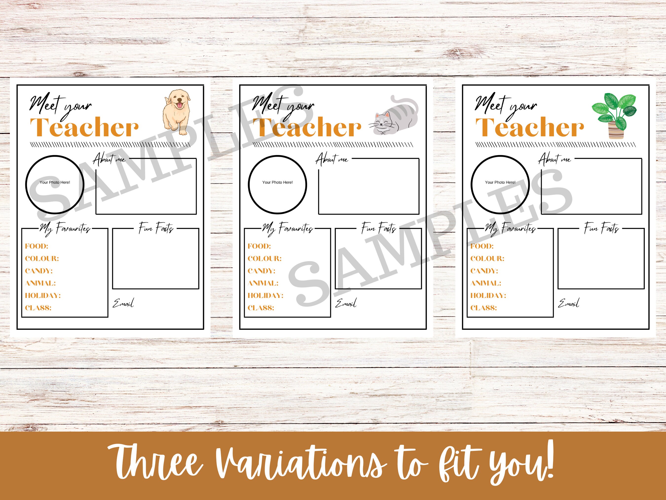Simple Boho Meet the Teacher Template Cat Dog or Plant - Etsy