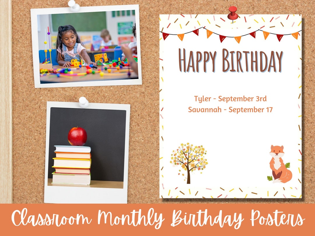 Classroom Birthday Posters: Themed Monthly Decor (digital Download) - Etsy