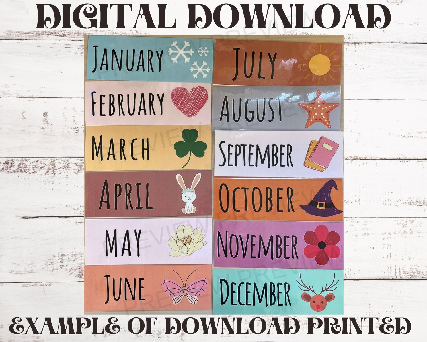 Boho Months of the Year Classroom Printable - Etsy