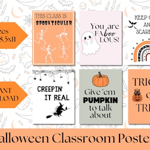Boho Halloween Classroom Decor Posters - Etsy