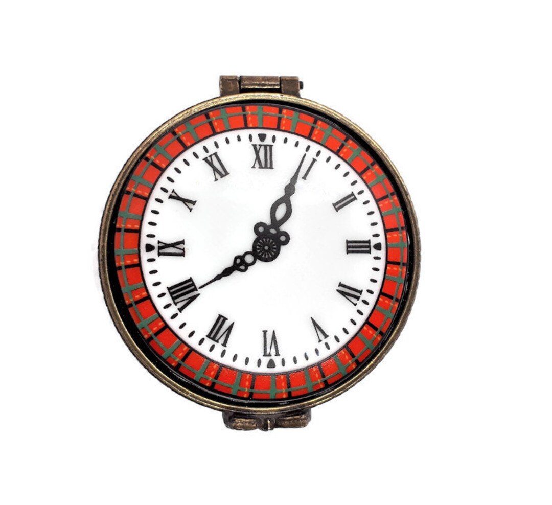 Clock Face Lidded Trinket Box Midwest of Cannon Falls Novelty Trinket ...
