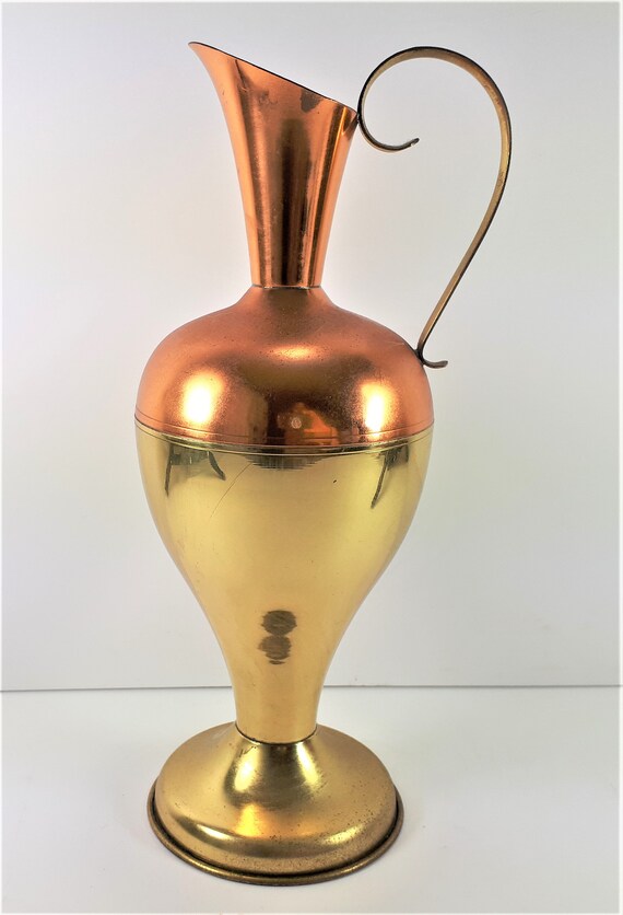 Home & Living Vases Home Décor Copper and brass ewer vase etna.com.pe