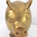 Solid Brass Piggy Bank Coin Bank Pig Figurine Figural Piggy Bank Animal ...