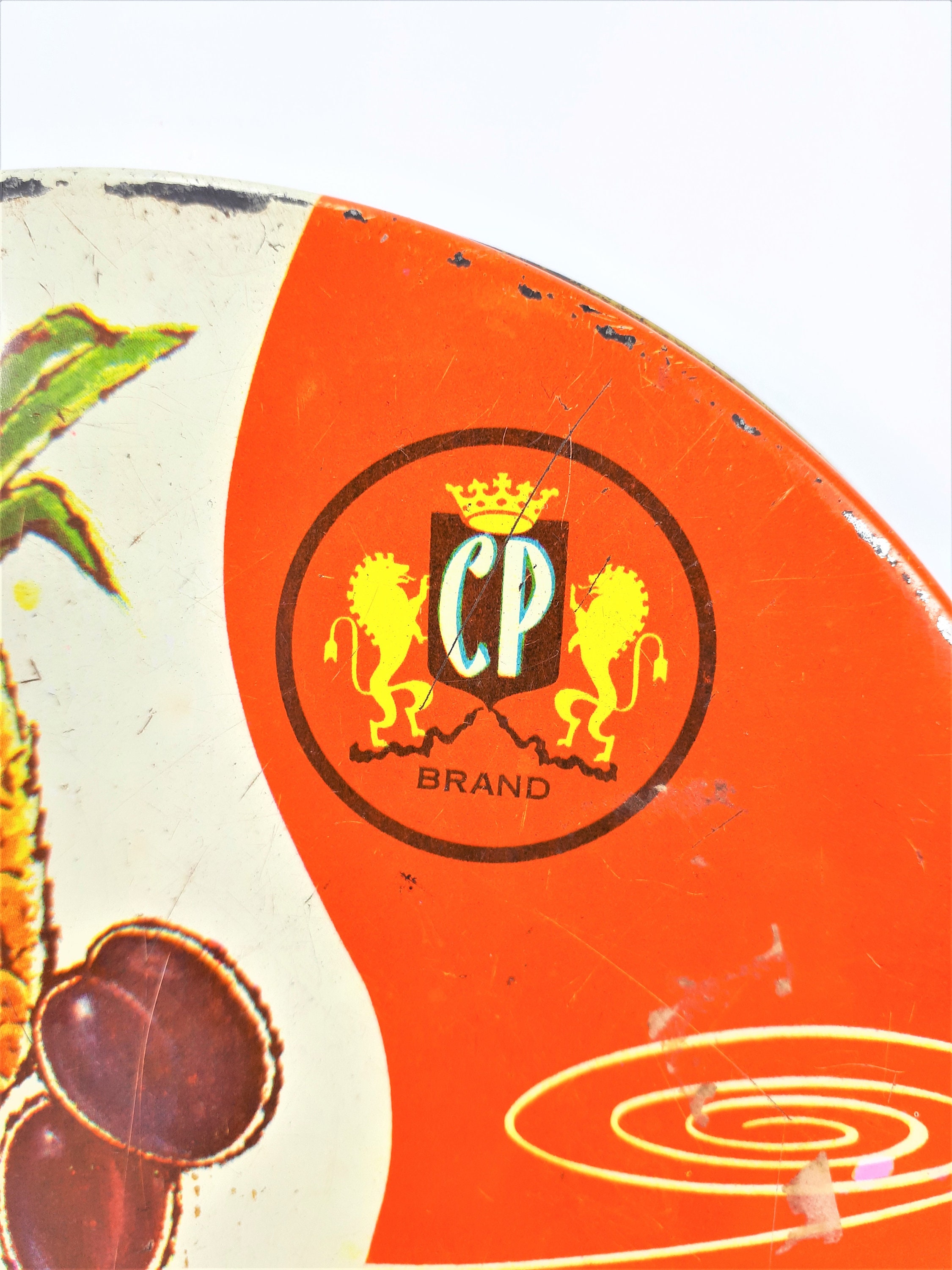 CP Brand Candy Tin Glace Fruits Round Tin With Lid 7 Inch | Etsy