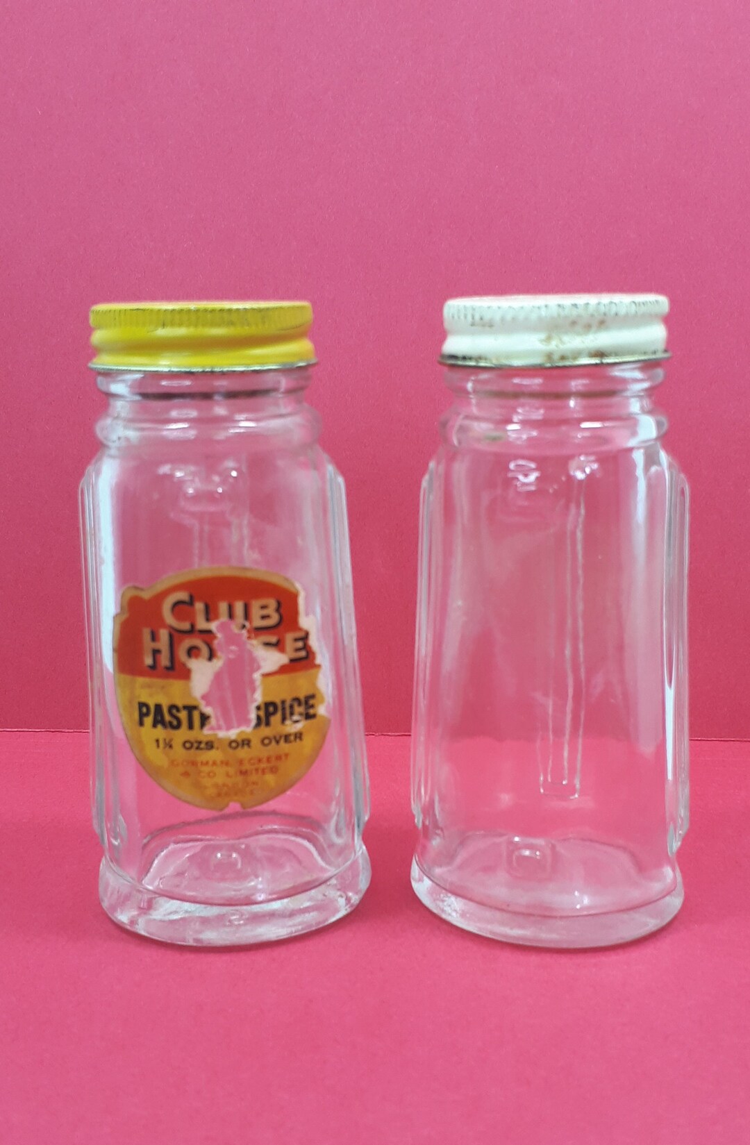 1940s Club House Spice Glass Bottles Set of 2, Gorman Eckert, London ...