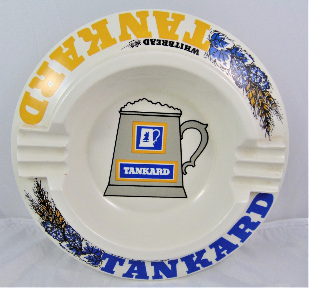 Whitbread Tankard Beer 9" Round Ashtray, Henry W. King & Co. England ...