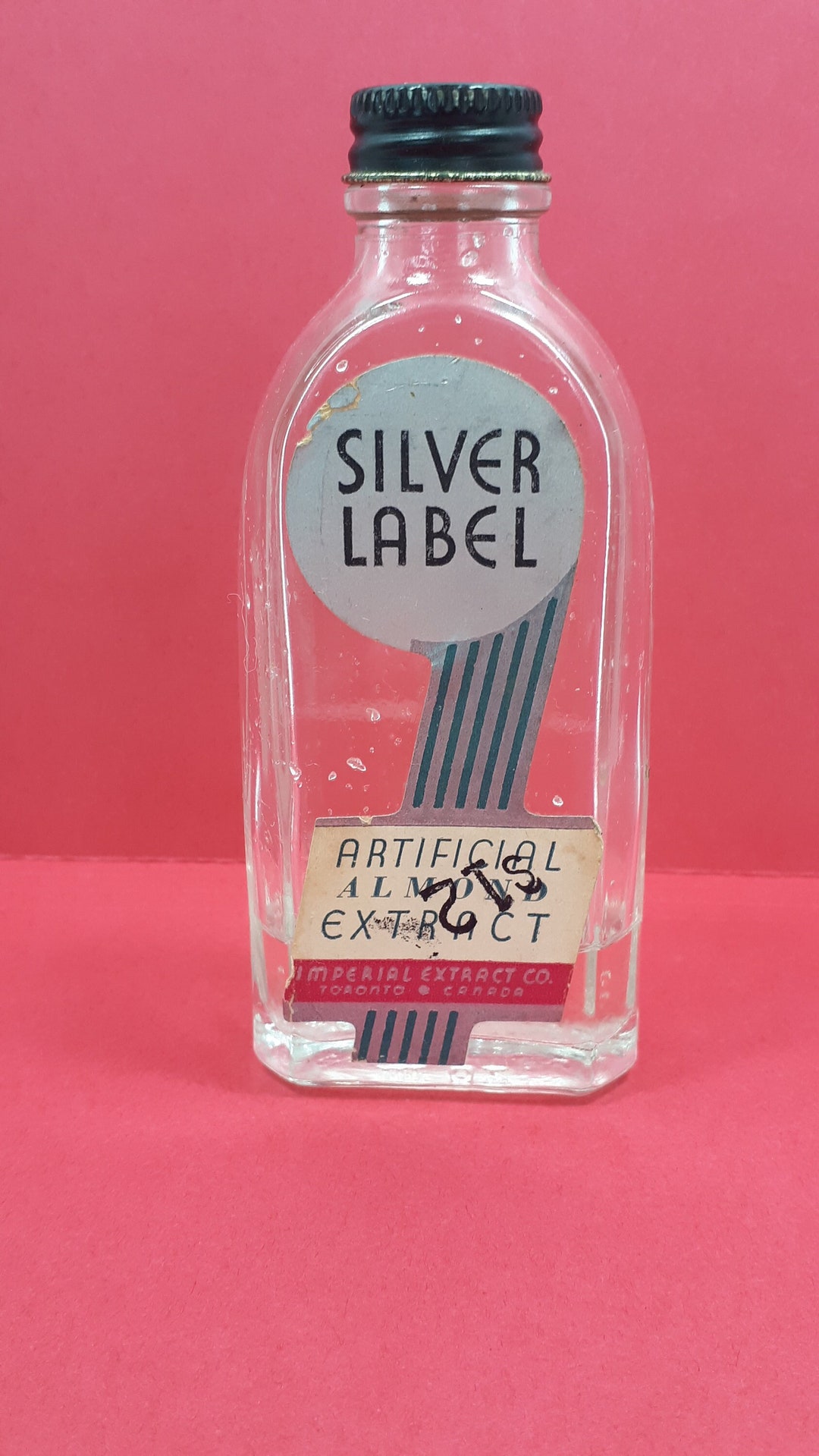 1920s Silver Label Almond Extract Glass Bottle, 3 Oz, Imperial Extract ...