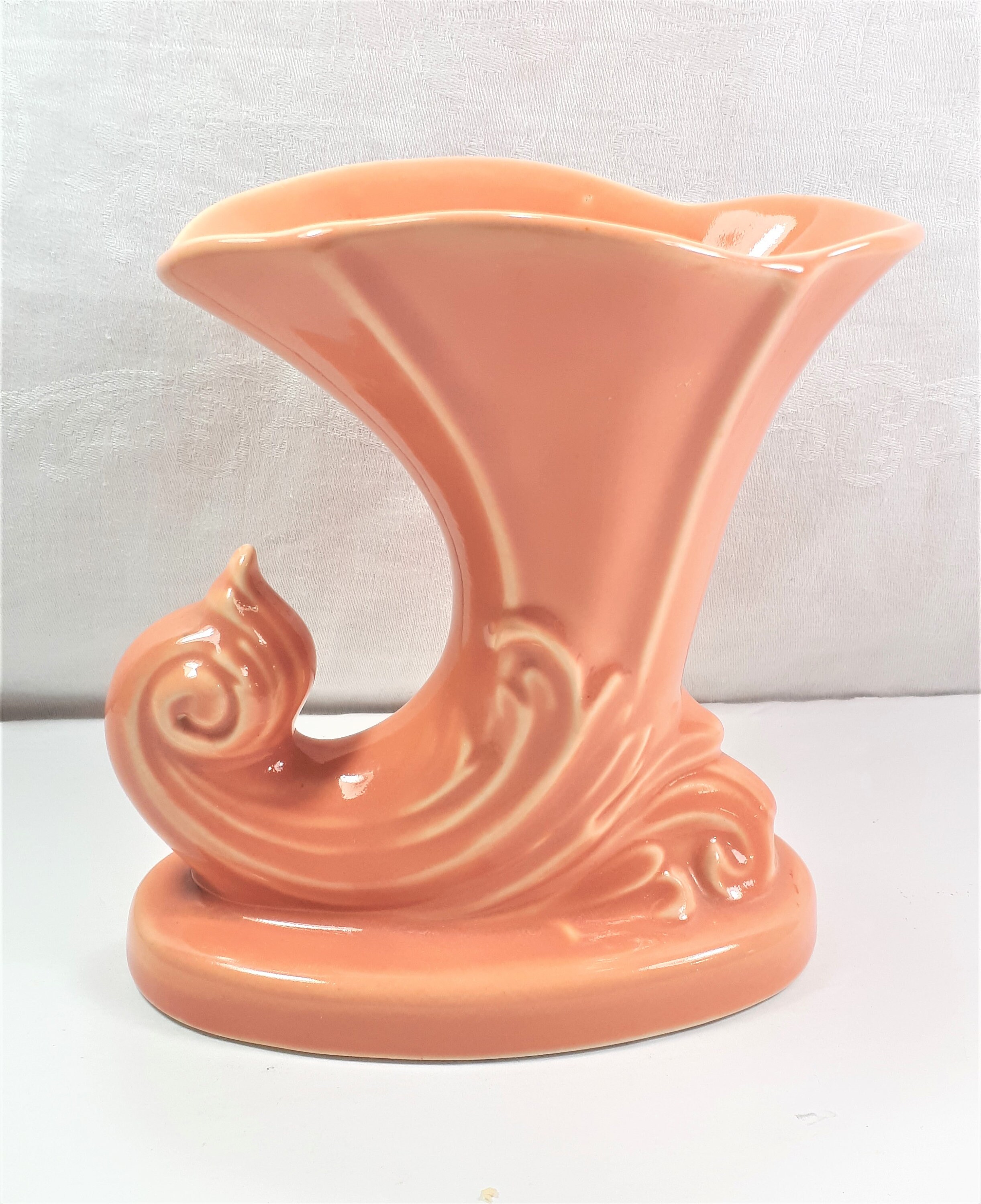 Pink Cornucopia Horn Vase Art Deco Vase Flower Pot Horn of | Etsy