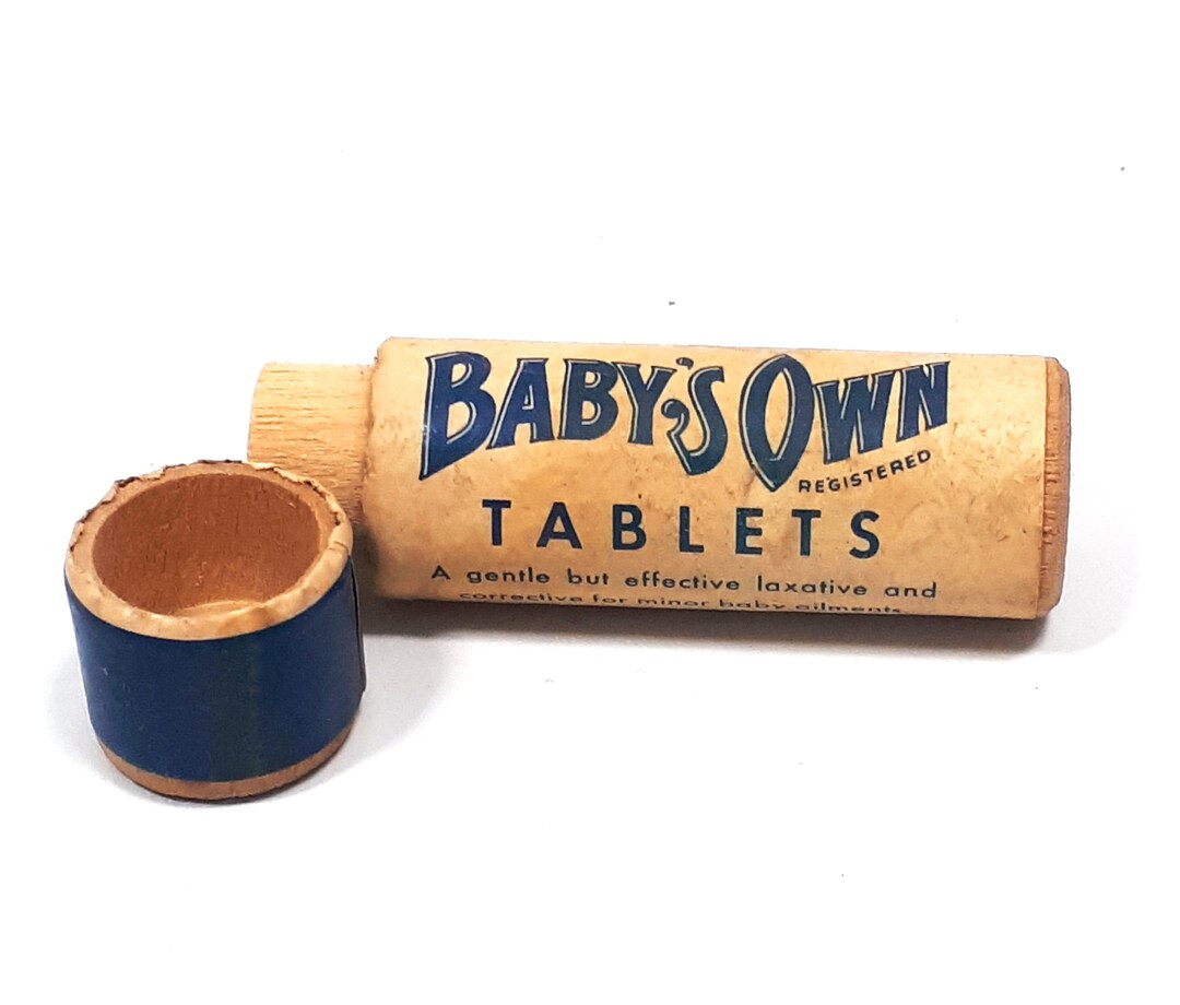 1930s Baby's Own Tablets Empty Wood Tube Container, Laxative, Minor ...