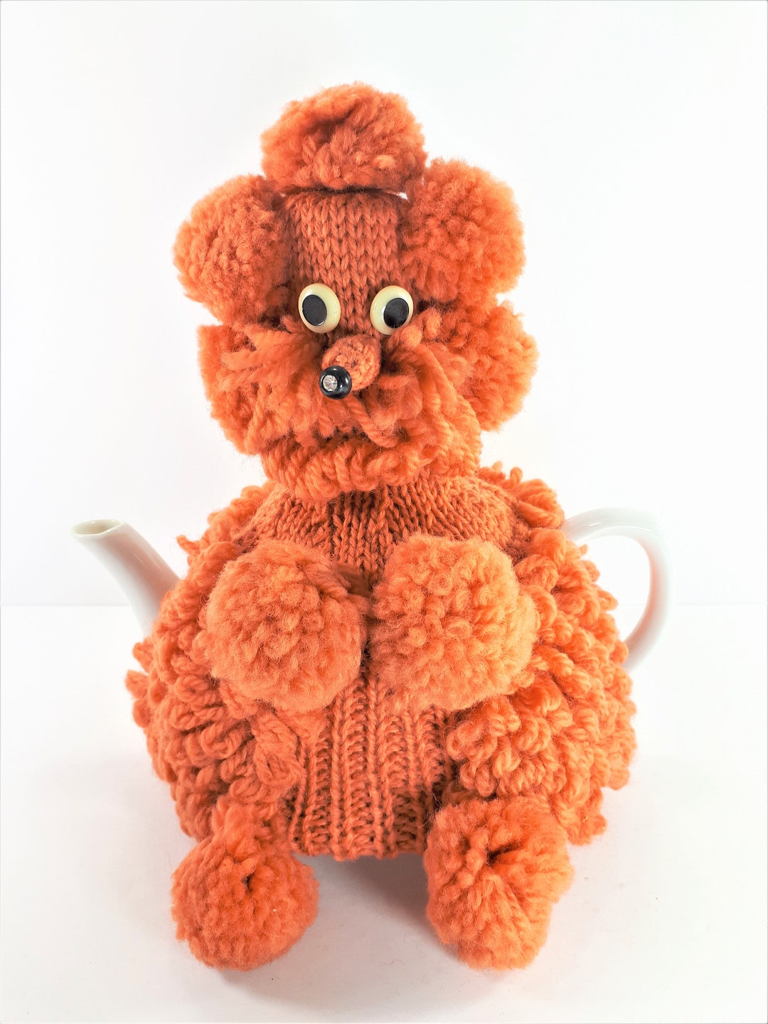 Poodle Tea Cozy, Handmade, Orange, Dog Tea Cosy, Tea Cosie, Hand Knit ...