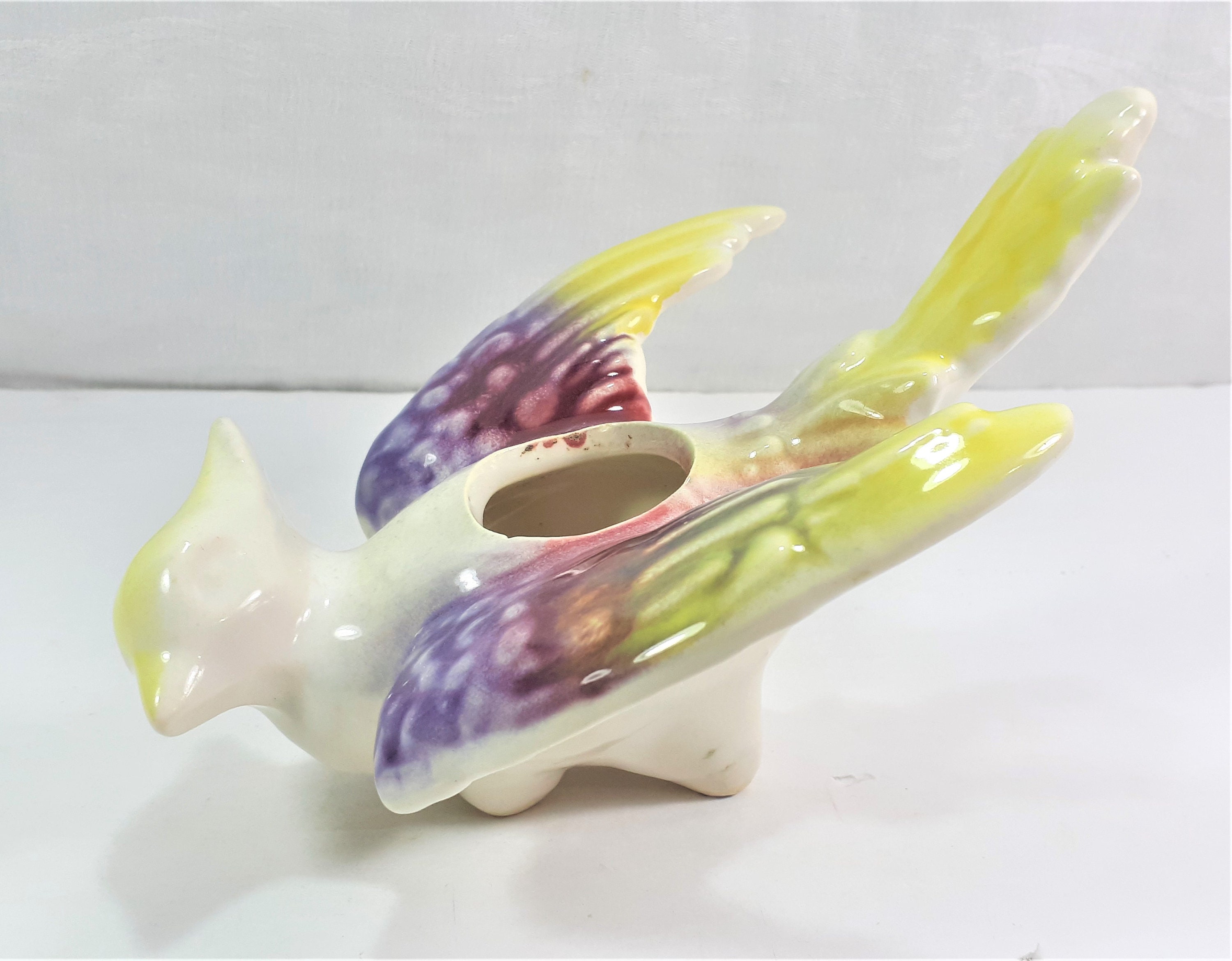 Ceramic Bird String Holder Kitchen String Holder Purple Yellow | Etsy