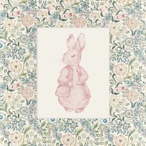 Peter Rabbit Collage Print Set Pink, Nursery Art Prints, Nursery Decor ...