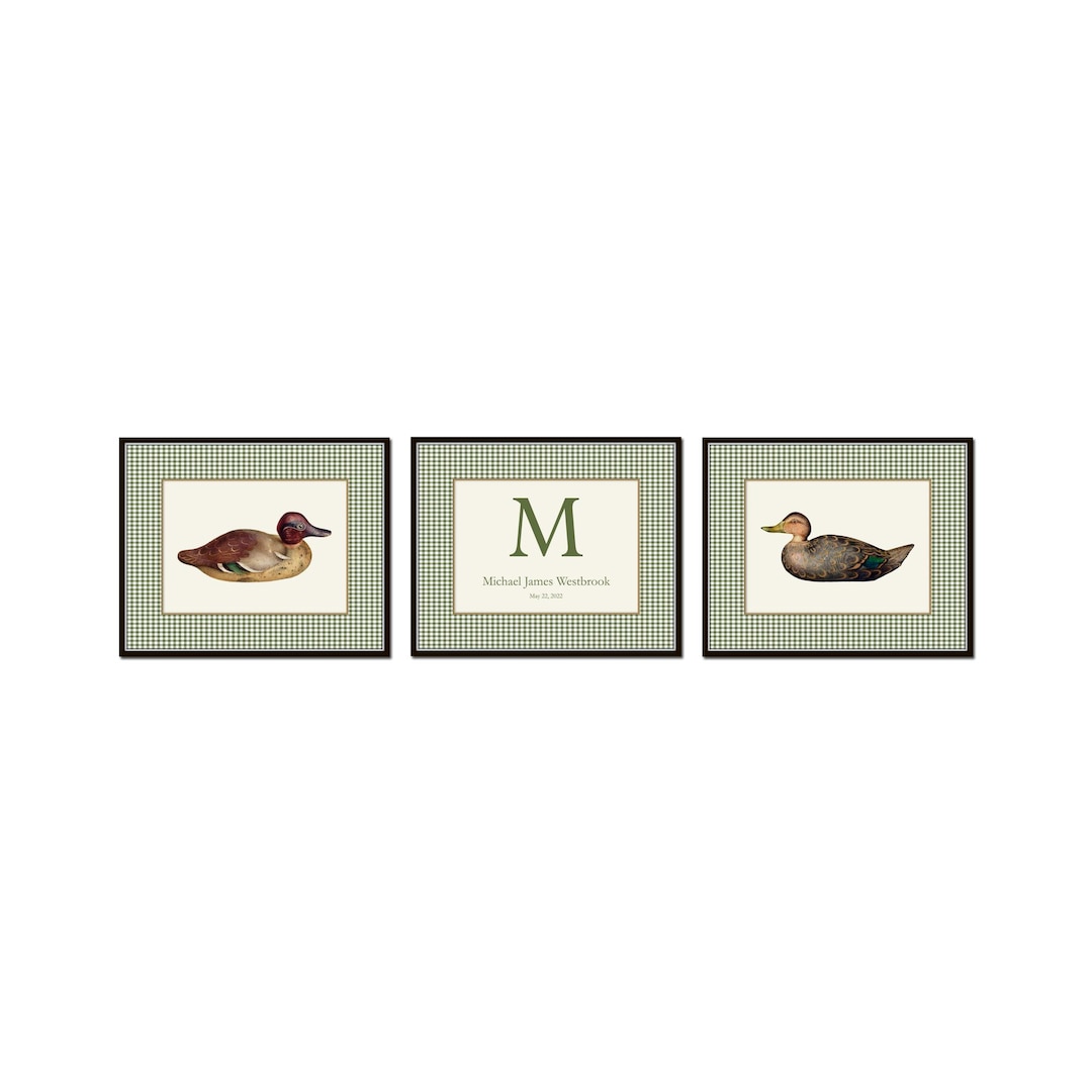 Custom Vintage Duck Decoy Set, Gift for Men, Duck Custom Family Art ...