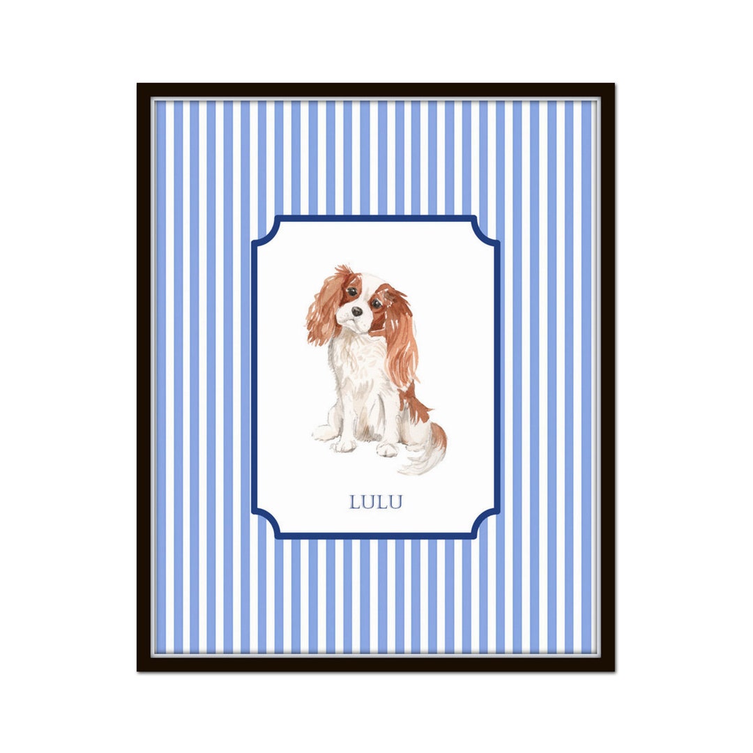 Custom Dog Print, Dog Breed Art, Chinoiserie Decor, Blue and White ...