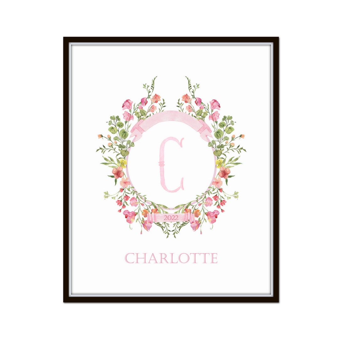 Custom Monogram Crest Print, Family Crest, New Home Gift ...