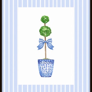 Watercolor Topiary Print Set No. 1, Chinoiserie Decor, Nursery Decor ...