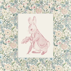 Peter Rabbit Collage Print Set Pink, Nursery Art Prints, Nursery Decor ...