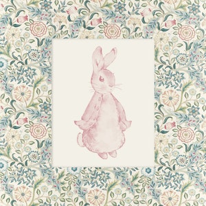 Peter Rabbit Collage Print Set Pink, Nursery Art Prints, Nursery Decor ...