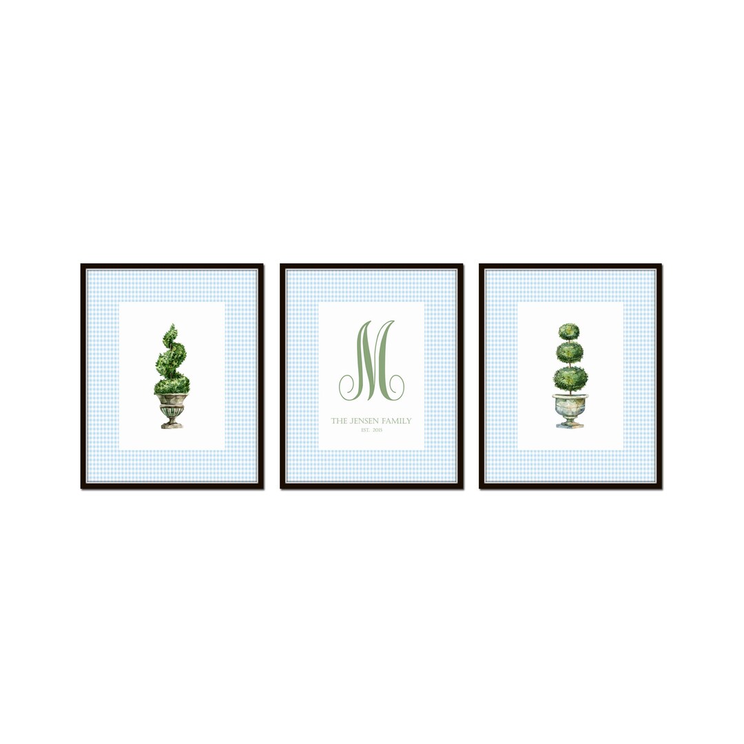Personalized Topiary Print Set, Art Prints, Family Gift, New Home Gift ...