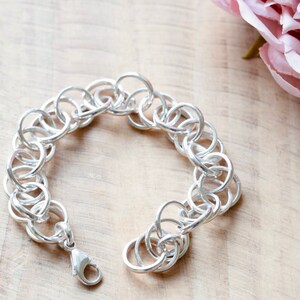Sterling Silver Chain Link Bracelet Womens Silver Bracelet Gift for Her ...
