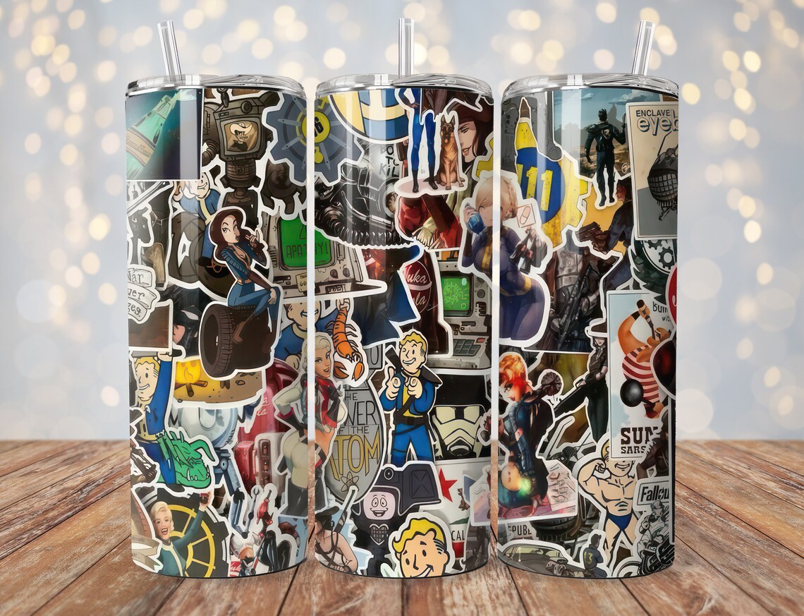 Fallout Tumbler Wrap Design Video Game Sublimation 20 Oz Tumbler Design ...