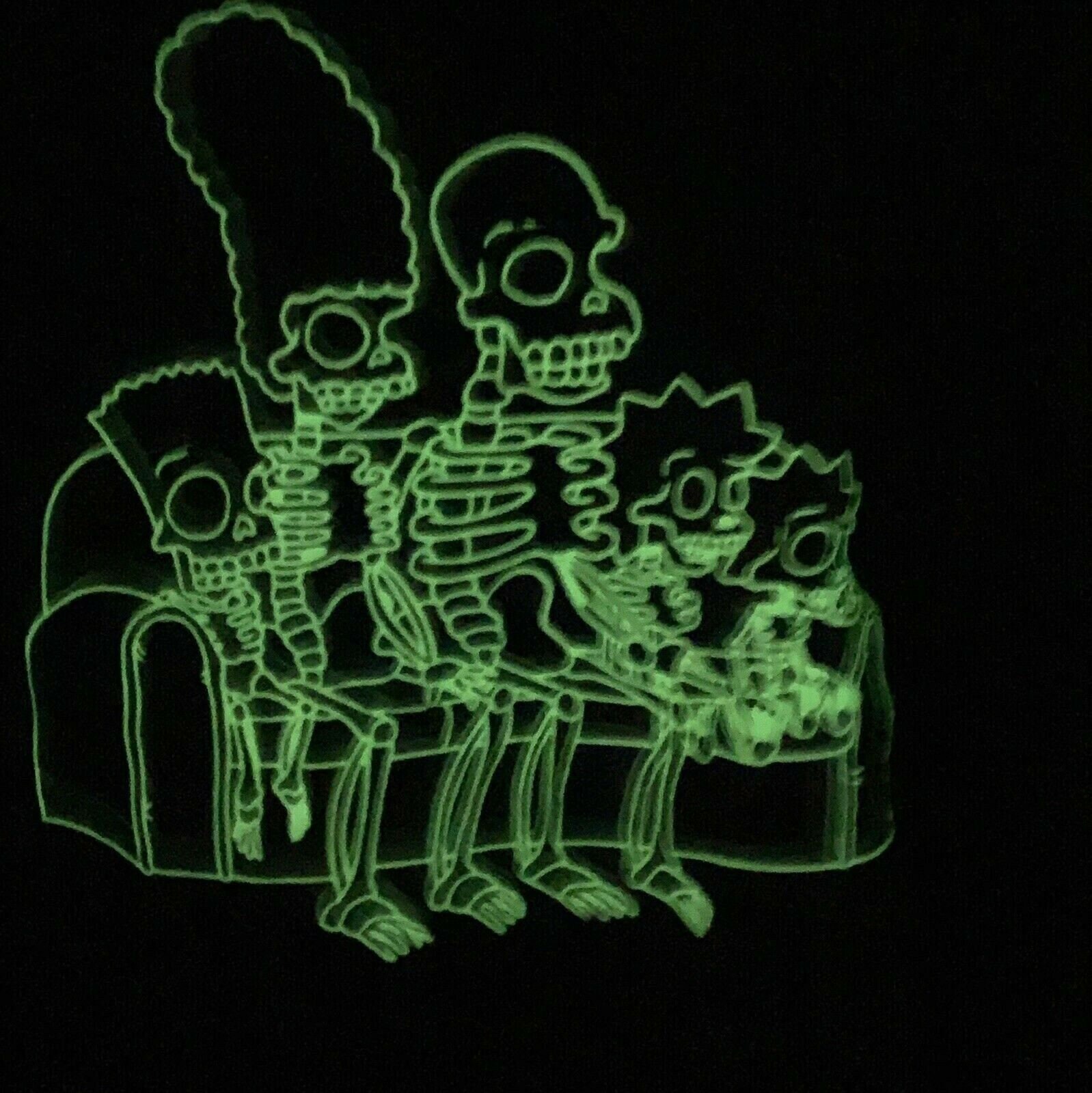 Vintage the Simpsons Skeleton Glow in the Dark T Shirt Size Large RARE ...