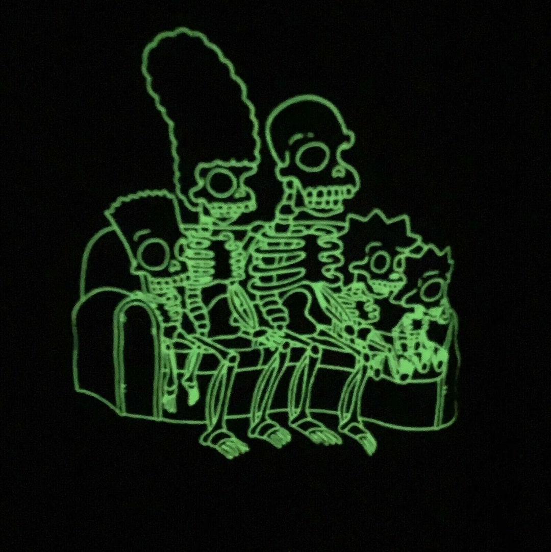Vintage the Simpsons Skeleton Glow in the Dark T Shirt Size Large RARE ...