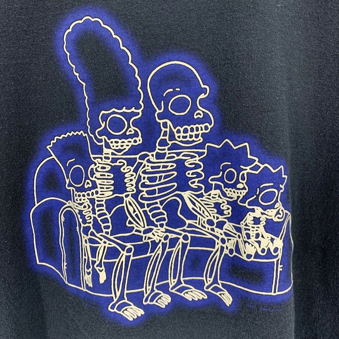 Vintage the Simpsons Skeleton Glow in the Dark T Shirt Size Large RARE ...