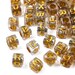 White Cube Letter Beads 6mm, White and Gold Alphabet Beads, Cube Number ...