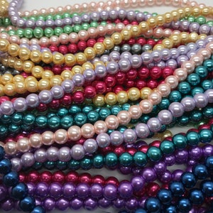 6mm Bulk Pearls, Mixed Glass Pearl Beads 20 Strands Bulk, Free Shipping ...
