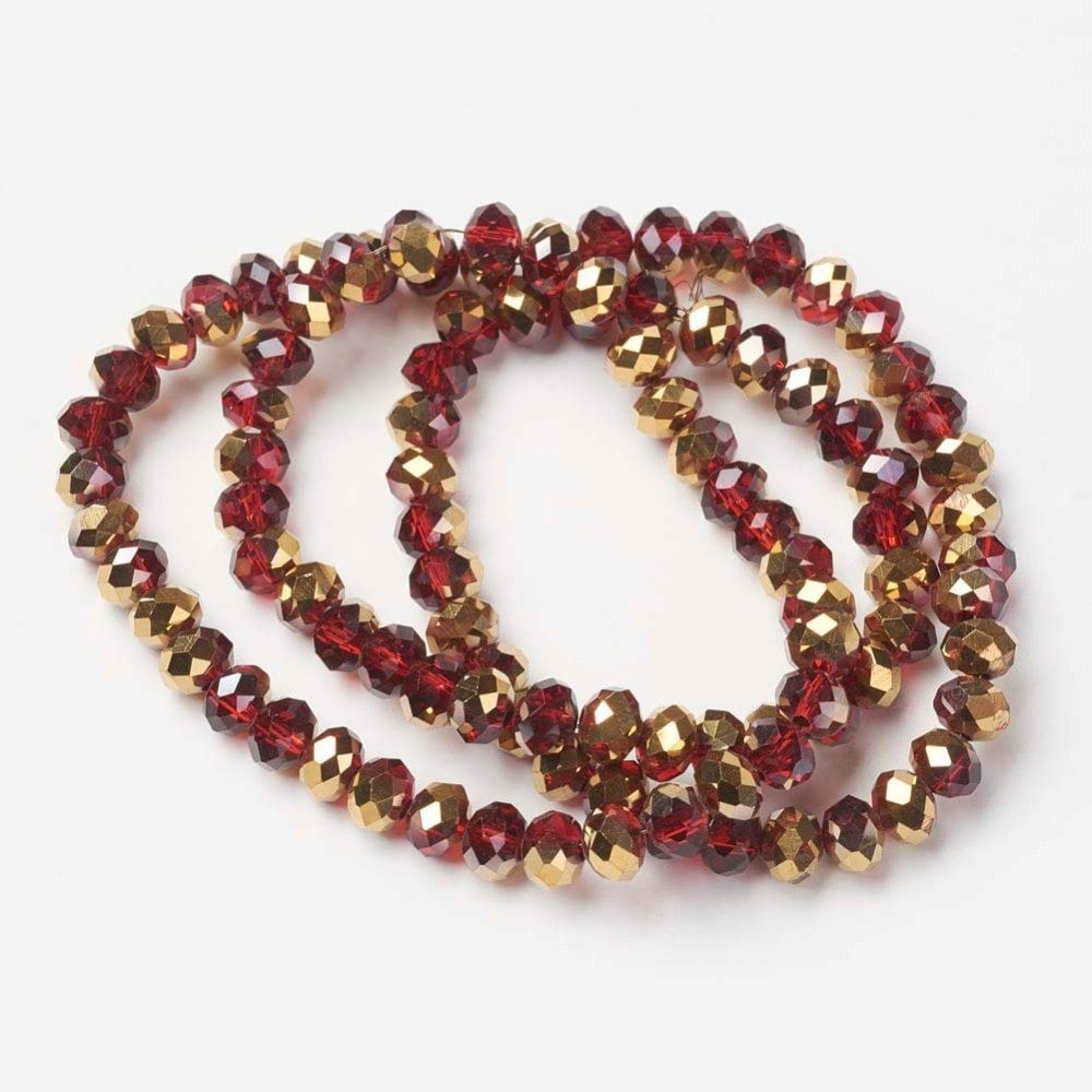 Dark Red and Gold Rondelle Beads 10x8mm, 8x6mm, 6x5mm - Etsy