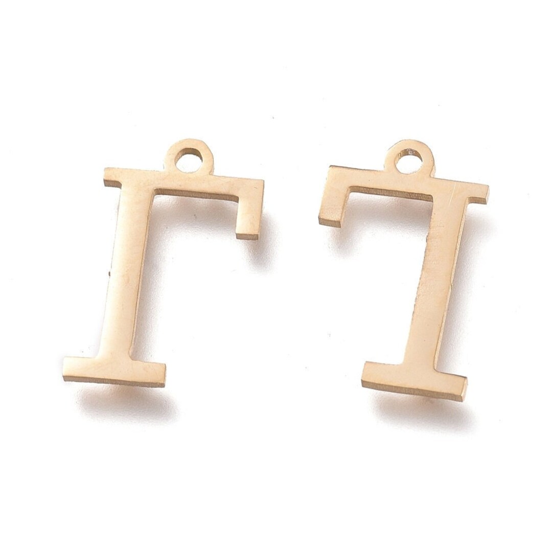Gamma Greek Letter Charms Stainless Steel, Greek Alphabet Charms ...