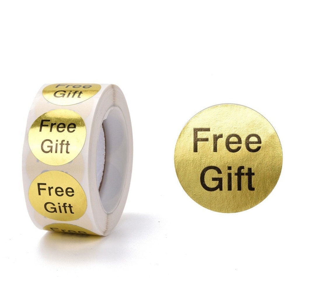 Free Gift Stickers, Round Gold Gift Tags - Etsy