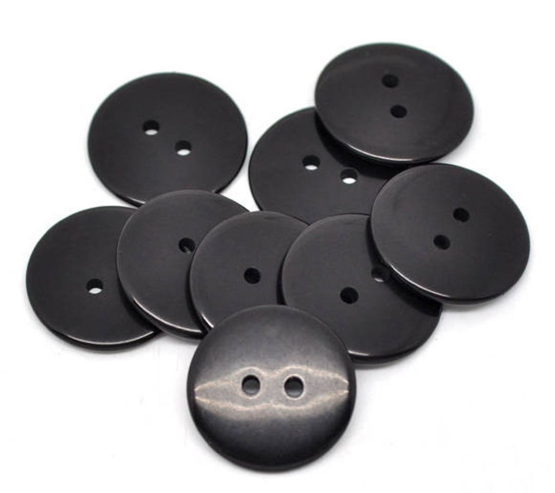 50 Black Resin Sewing Buttons 23mm, Scrapbooking Supplies - Etsy