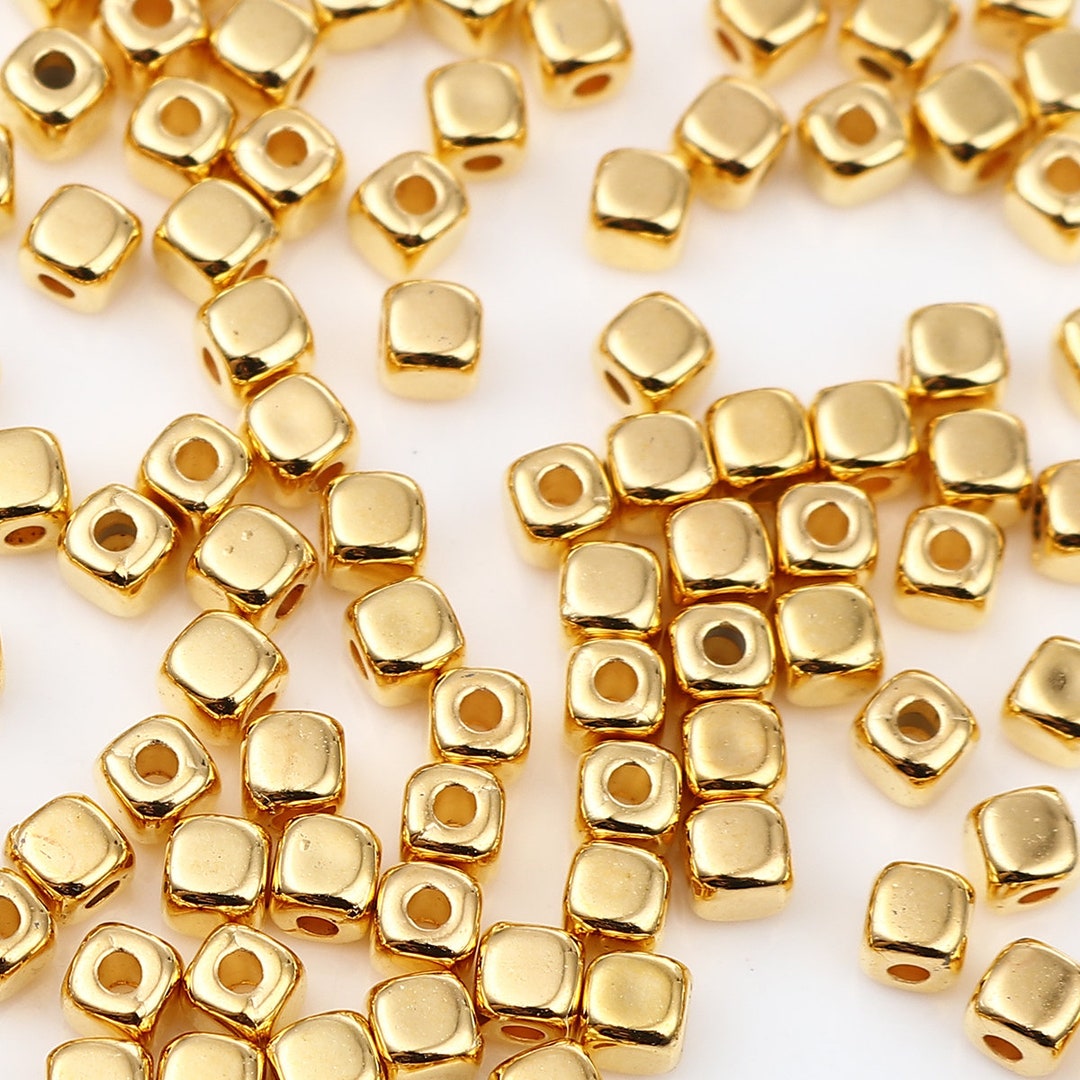 Gold Cube CCB Beads, Small Gold Beads 3mm X 3mm, 4mm X 4mm - Etsy