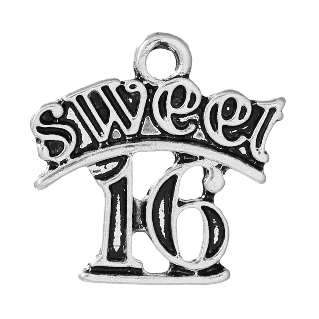 10 Sweet 16 Charms, Sweet Sixteen Charms, Sweet 16 Heart Charm, Charms ...