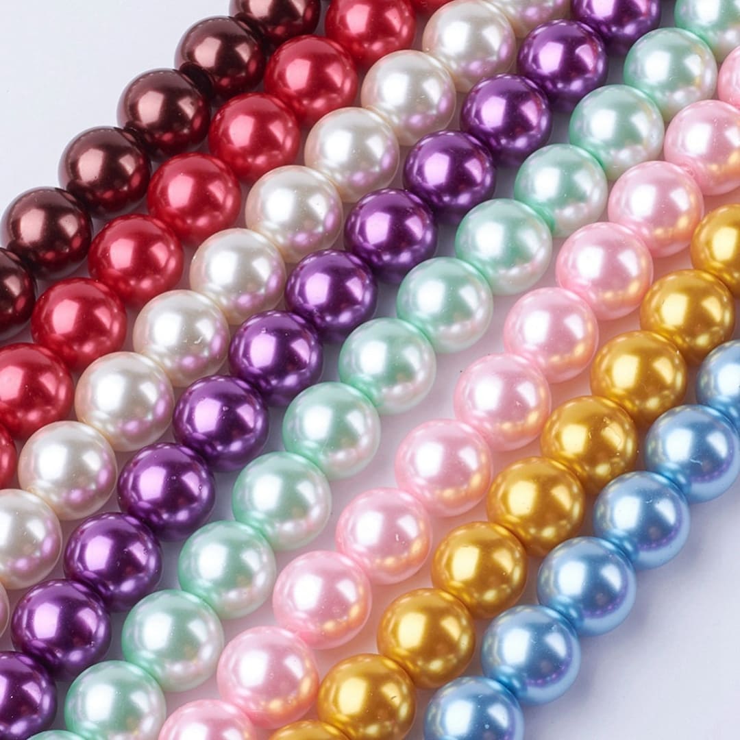 6mm Bulk Pearls, Mixed Glass Pearl Beads 20 Strands Bulk, Free Shipping ...
